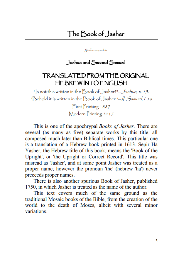 Book of Jasher – Sacred Word Publishing